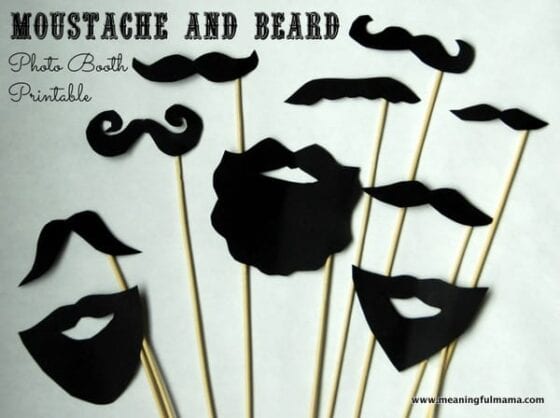 DIY Photo Booth Moustache and Beard Props with Printable