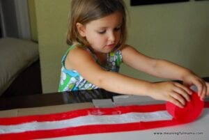 Fourth of July Crepe Paper Flag Craft