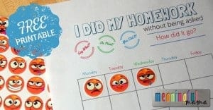 Free Homework Reward Chart