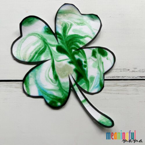 Marbled Shaving Cream Shamrock St. Patrick's Day Craft