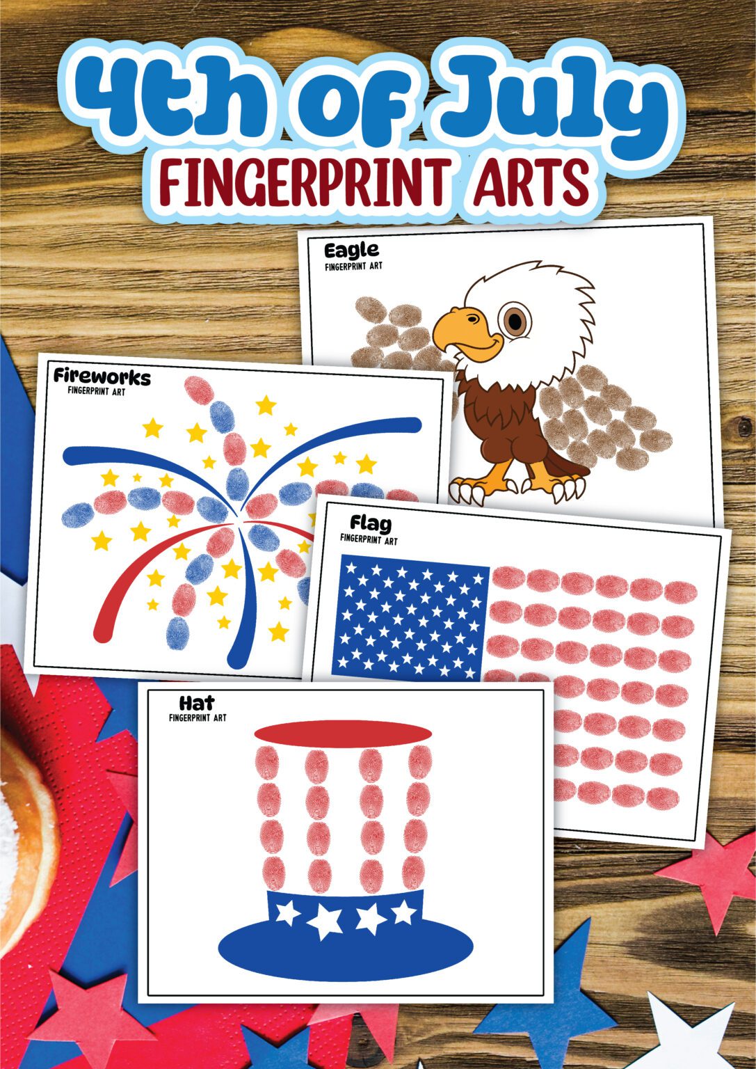 Fourth of July Free Printable Fingerprint Craft