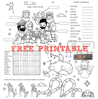 Free Christmas Nativity Activity Sheets