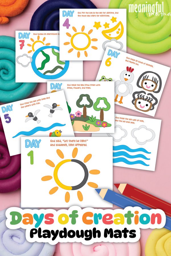 Free Creation Story Bible Play-Doh Mats